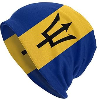 Generic Bonnet Tricoté Drapeau De La Barbade Classique Tricoter Chapeau Chaud Beanie Hiver pour Femme Ski Sports