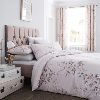 Catherine Lansfield Canterbury Blush Bettbezug-Set 135x200+80x80 (Paar), Pink