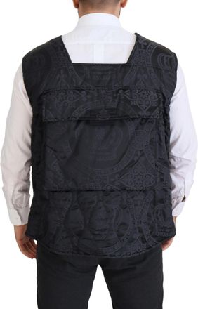 Dolce & Gabbana Mens Black Nylon Full Zip Sleeveless Jacket Clothing
