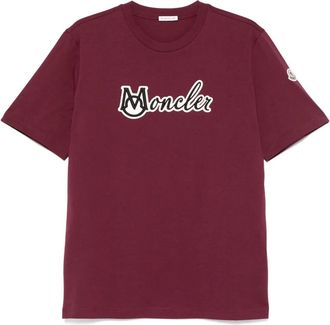 Moncler t-shirt à patch logo - Rouge