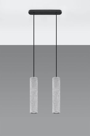 Licht-Erlebnisse Hängeleuchte Beton Schirm 2-flammig GU10 wohnlich BRENNA Pendelleuchte Esstisch Küche Wohnzimmer