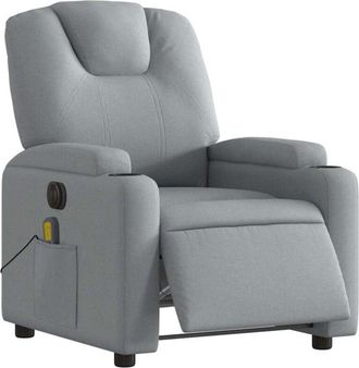 vidaXL Massagesessel Elektrisch Hellgrau Stoff - Vidaxl