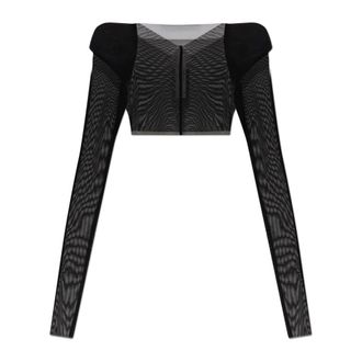 Rick Owens Femme, Tops, Noir, Taille: 38 FR Helm Transparent Turtleneck Top