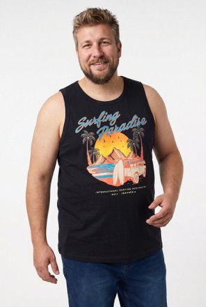 Men Plus T-Shirt Tanktops 2er-Pack Print Rundhals bis 8 XL