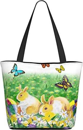 AOOEDM Sac &agrave; provisions pour femme papillon printemps et lapin 33 x 28 x 17 cm. Le cadeau parfait pour la Saint-Valentin. Cest de la Saint-Valentin pour mama