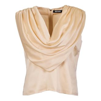 Rotate Chiffon Wasserfall-Top - - Tops - Damen - Beige - M