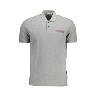 Napapijri Braunes Baumwoll Herren Polo Shirt - - Tops - Herren - Grau - L