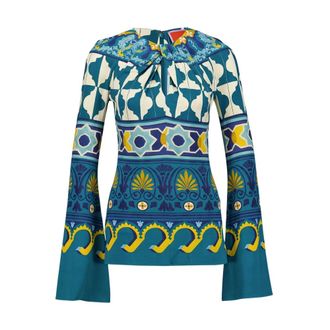 La DoubleJ Mutiges Muster Superflare Top - - Blouses & Shirts - Damen - Mehrfarbig - XS