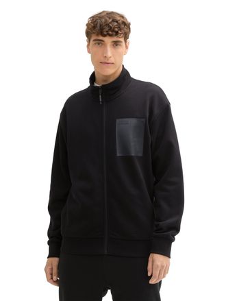Tom Tailor Herren Sweatjacke mit Stehkragen, 29999 - Black, XXL