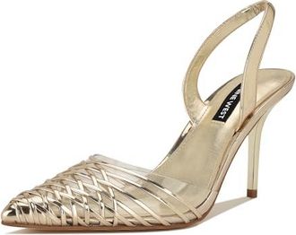 Nine West Pemma pour Femme, Miroir dor&eacute; m&eacute;tallis&eacute;/Transparent 710, 35 EU