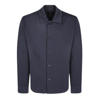 Harris Wharf London Snap-Button Hemdjacke - - Shirts - Herren - Blau - XL
