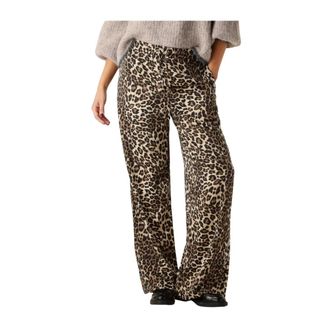 Modstr&ouml;m Leopardenmuster Hose - - Trousers - Damen - Braun - XS