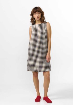 Suite13lab Damen vegan Kleid Lena Check Grau