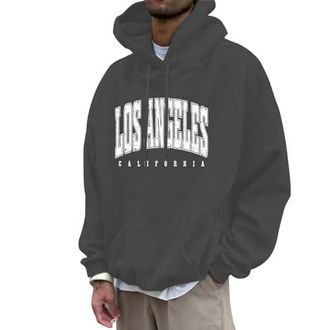 Generic Sweat &agrave; capuche Los Angeles California pour homme - Imprim&eacute; graphique vintage - En coton - Manches longues - Pour homme - Cordon de serrage - Sportif 