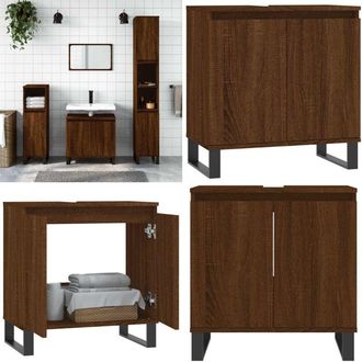 vidaXL Vidaxl - Armoire de bain ch&ecirc;ne marron 58x33x60 cm bois ding&eacute;nierie - Meuble De Salle De Bain - Armoire De Salle De Bain - Rangement Salle De Bain
