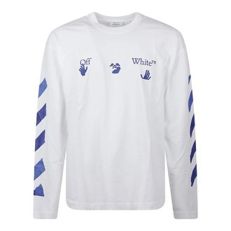 Off-white T-shirt &agrave; manches longues Bacco Arrow Skate - Homme - Tops - Blanc - Taille: XL