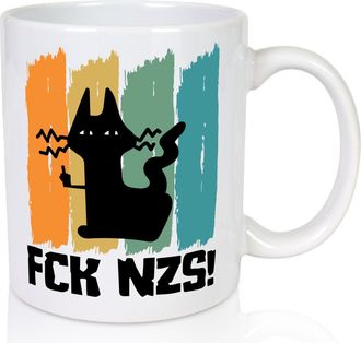 Generic FCK NZS! | Katze - Tasse Weiss - Kaffeetasse/Geschenk/Familie