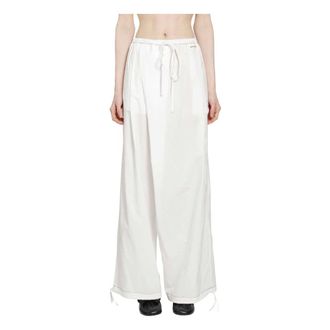 Marni Femme, Pantalons, Blanc, Taille: 38 FR Pantalon &agrave; Cordon Coulissant en Popeline