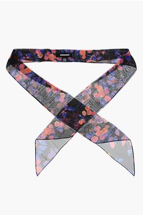Dsquared2 Floral Patterned Chiffon Slim Foulard size Unica