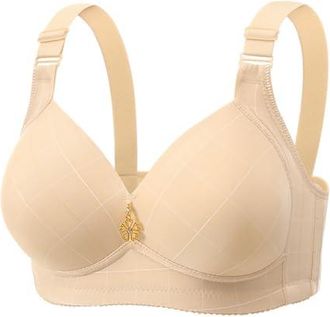 Generic Soutien-gorge confortable sans fil &agrave; bonnets souples pour femme avec imprim&eacute; &agrave; carreaux, sous-v&ecirc;tements rembourr&eacute;s sans armatures | Larges bretelles r