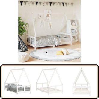 vidaXL Vidaxl - Cadre de lit pour enfant blanc 80x160 cm bois de pin massif - Lit Bébé - Lit Enfant - Cadre De Lit - Bois De Pin - Design Maison
