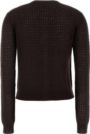 Miu Miu Womens Dark Brown Cashmere Blend Cardigan Moro Exterior: Silk Maglieria Sweater