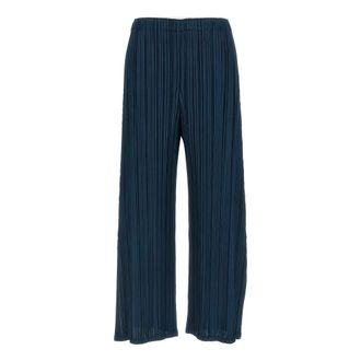 Issey Miyake Mellow Pleats Wide Pants - - Trousers - Damen - Blau - 2XL