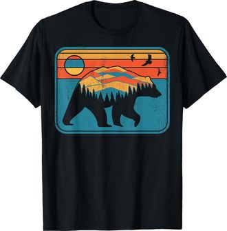 Trendy Apparel Gradiente Bear Forest Silhouette Mountains T-Shirt