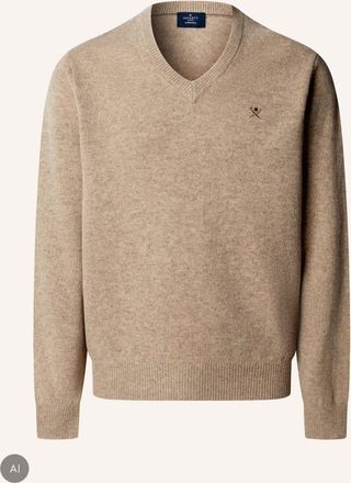 Hackett Pullover Lambswool V Neck weiss