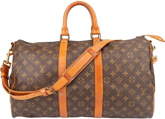 Louis Vuitton Crossbody Bags - Louis Vuitton Canvas Monogram Keepall 45 Bandoulie - Gr. unisize - in Braun - für Damen