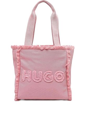 HUGO BOSS sac cabas à logo brodé - Rose