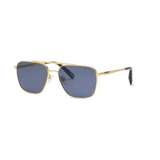 Chopard Homme, Accessoires, Jaune, Taille: 60 MM Monture Or Verres Bleus Lunettes de Soleil