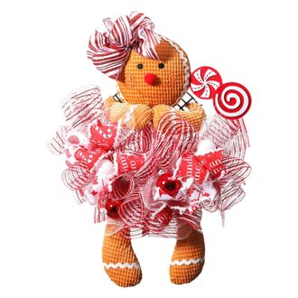 Generic Weihnachtskranz, Weihnachts-Lebkuchenmann-Puppenkranz f&uuml;r die Haust&uuml;r (Schleife)