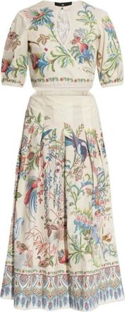 Etro Femme, Jupes, Multicolore, Taille: 38 FR Floral Cut-Out Midi Dress