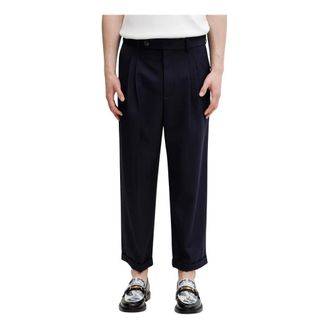 Dr&ocirc;le de Monsieur Anzughose mit B&uuml;gelfalte Cropped Laine - - Trousers - Herren - Blau - L