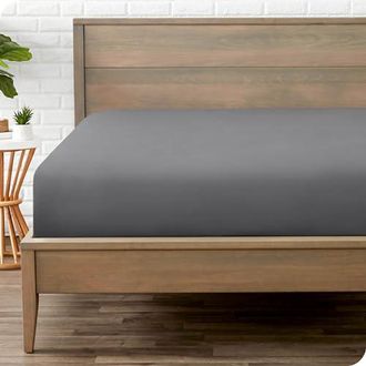 Bare Home Drap-Housse 140 x 200 cm - pour Matelas épais Jusquà 30 cm - Microfibre de Polyester Doublement Brossées (140 x 200, Gris foncé)