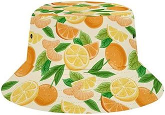 Generic Orange Fruit DÉté Dessiné À La Main Seau Chapeau Mode Chapeaux De Seau Unisexe Casquettes Visières pour Plein Air Sports Voyage