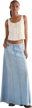 Wrangler Femme, Jupes, Bleu, Taille: 40 FR Radiating Maxi Skirt