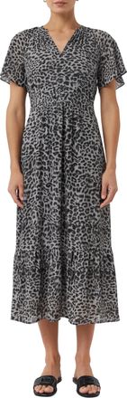 Comma Maxikleid aus Strukturiertem Chiffon schwarz 42