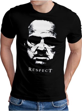 OM3 Respect Pate T-Shirt - Herren - Mafia The Godfather New York Gangster - Schwarz, 3XL