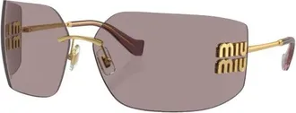 Miu Miu Eyewear SMU54Y5AK06I Rimless Square Sunglasses - Gold