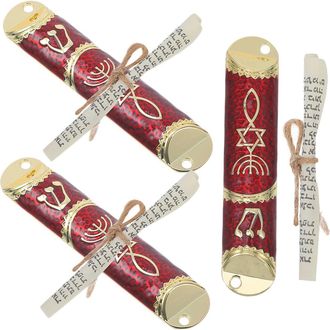 Amosfun 3 Sätze Dekorative Türrollen Aus Metall Für Chanukka-dekor Und Jüdischen Türsegen Als Gebetsrollen Und Kulturelles Judaica-siegel