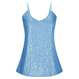 Generic Costume de f&ecirc;te 2026 - Caraco &eacute;tincelant pour les trajets quotidiens - D&eacute;bardeur confortable et ample sans manches avec ornements &agrave; paillettes - V&ecirc;tem