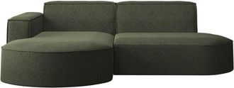 KAISER Ecksofa, Sofa L form, Couch L form MODENA L STUDIO stoff Neve Olive Links