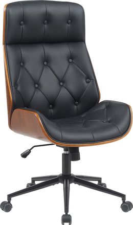 Clp B&uuml;rostuhl ergonomisch Martil, h&ouml;henverstellbar und drehbar, Kippmechanik und Armlehnen, Chefsessel in Chesterfield-Optik, Farbe:schwarz