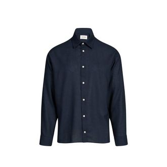 Saison 1865 Chemise droite boutonn&eacute;e unie