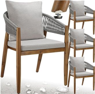 TecTake Tectake - Chaise de jardin Bois dacacia lasuré et résistant aux intempéries 59 x 58 x 76,5 cm et capacité de charge de 120 kg