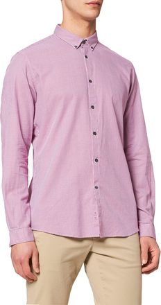Find. Hemd Herren Slim Fit mit Karomuster, Rosa (Hot Pink), 54 (Herstellergröße: X-Large)