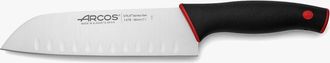 Arcos Serie Duo - Santoku Messer Messer Asiatischer Art- Klinge Nitrum Edelstahl 180 mm - HandGriff Polypropylen Abgedeckt von Elastomer Farbe Schwarz und R