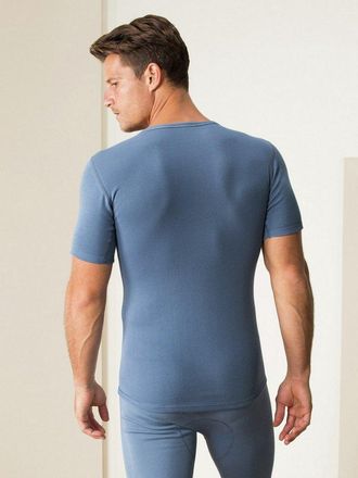 Walbusch T-Shirt Herren Thermo-Shirt 2er-Pack Rundhals innen angeraut Baumwolle, pflegeleicht, w&auml;rmend